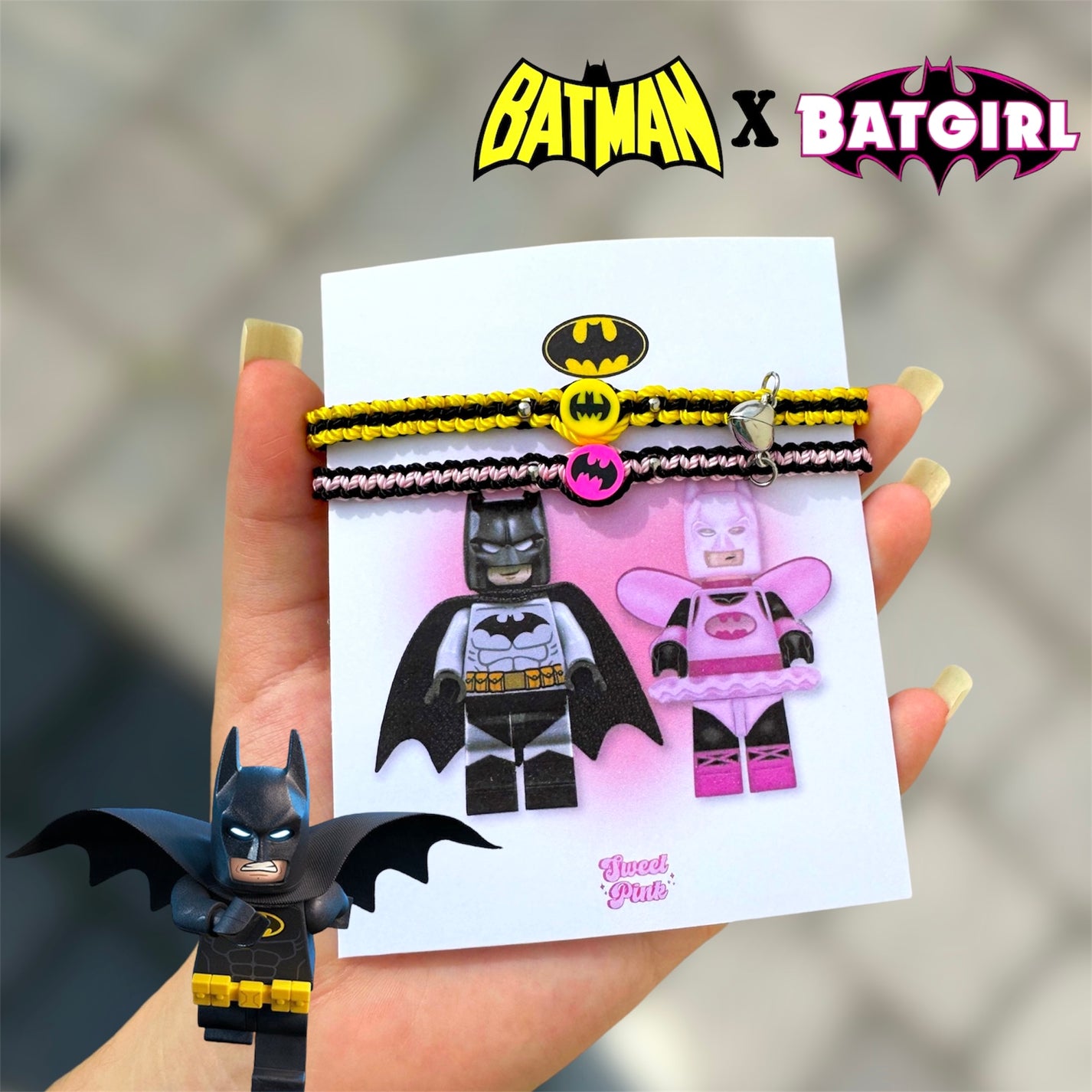 Pulseras LEGO Batman & Batgirl – Sweet Pink